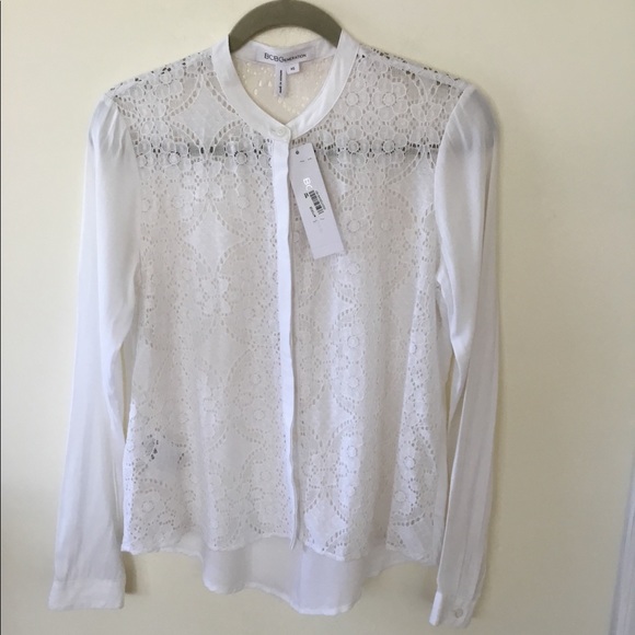BCBGeneration | Tops | Bcbg White Button Down The Front Blouse Xs Nwt ...